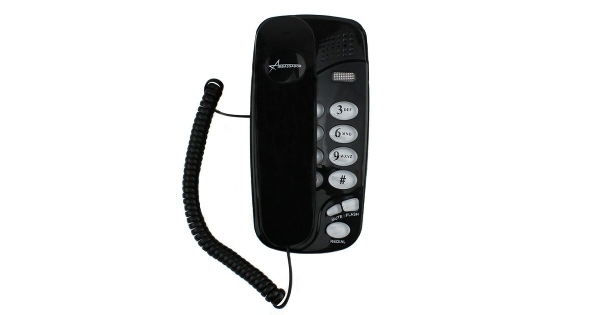 Telefon fix cu fir, montabil pe perete tastatura iluminata, redial ...
