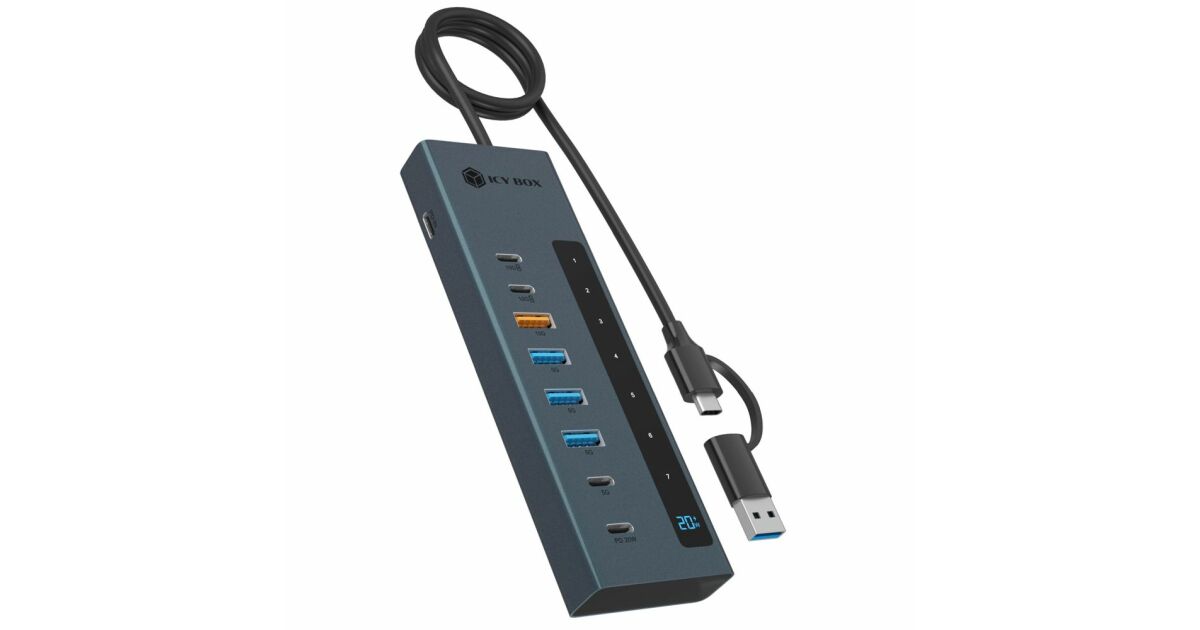 ICY BOX IB-HUB1743-CPD 9-in1 HUB mit PD und USB-C/USB-A | Pepita.com