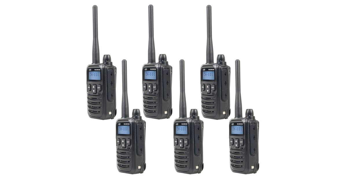 Kit 6 statii radio portabile PNI DMR R45, digital si analogic, 446MHz ...