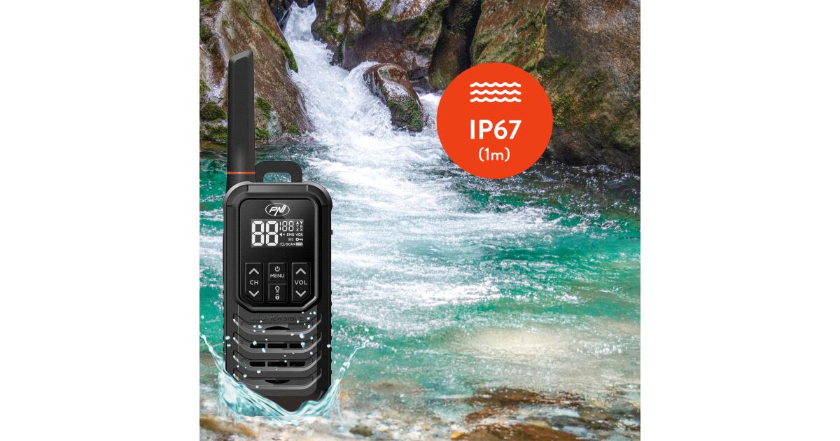 Kit 4 statii radio portabile PNI PMR R80 PRO 0.5W, 16 canale ...