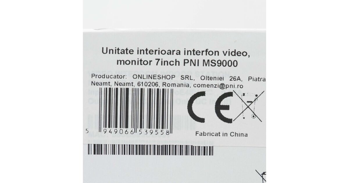 PNI MS9000 videó kaputelefon beltéri egység, 7 hüvelykes monitor ...