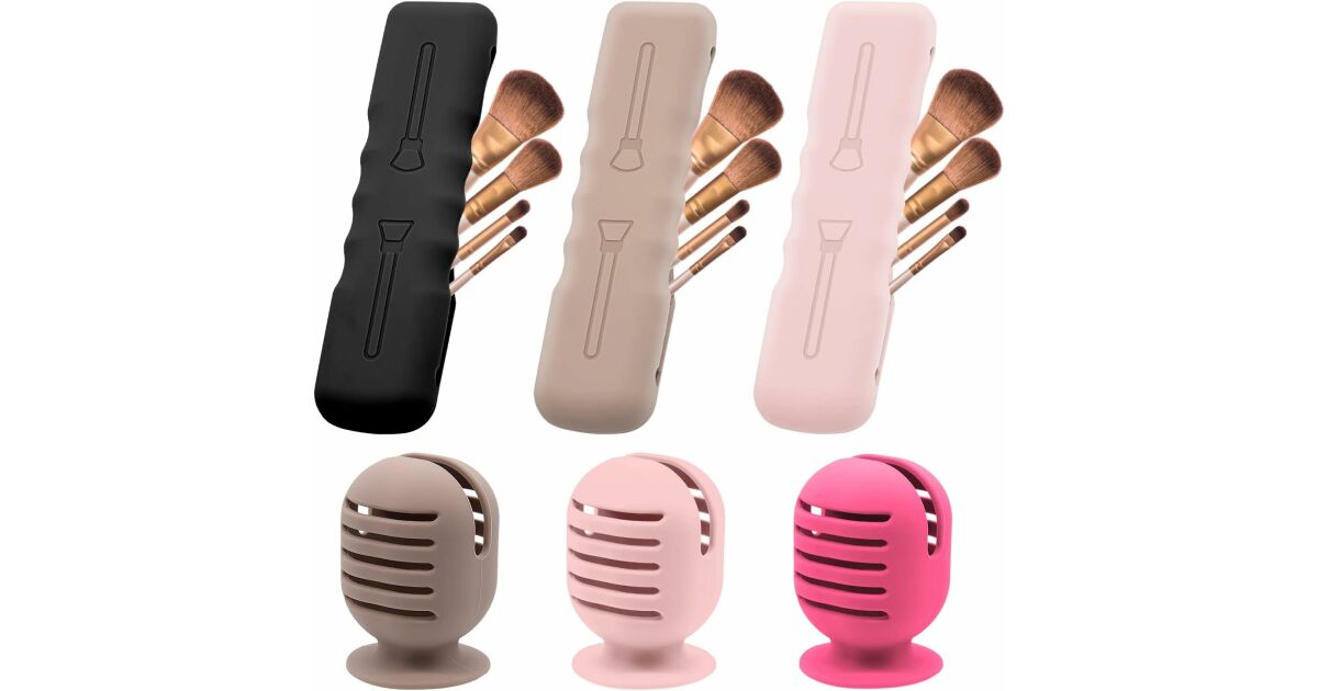 Čisti čopiči, urejena kozmetična torbica! Set 6 silikonskih etuijev za ...