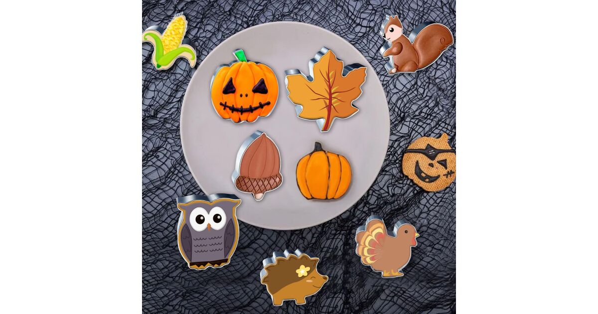 Magie de Toamnă în Bucătărie! Set 8 Forme Prăjituri - Dovleac, Frunze ...