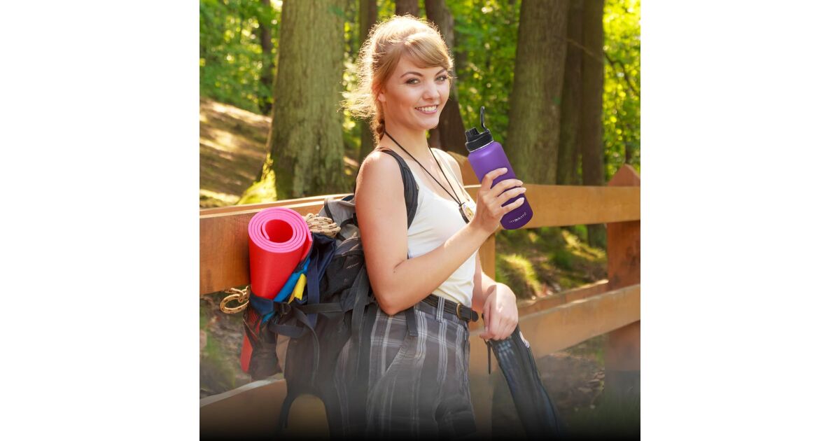 Bidon Termic Violet 1.2L - Păstrează-ți băutura rece sau caldă ore ...