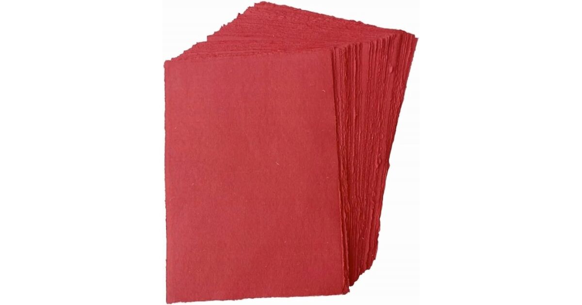 Descoperă magia creației! Hârtie roșie A5, bumbac 100%, lucrată manual ...