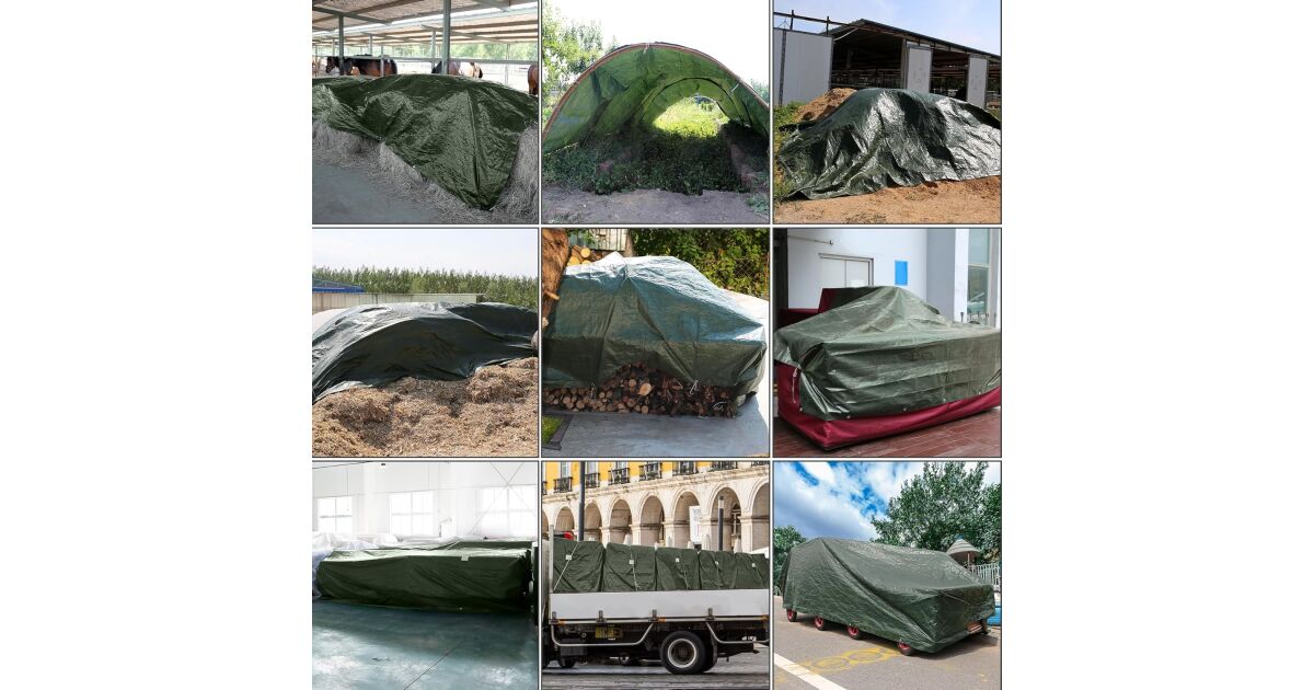 Zaščitite svoje stvari! Vodoodporna ponjava STARPYNG 3x4m - zelena ...