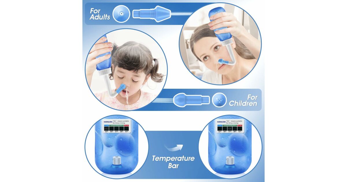 Učinkovito izpiranje sinusov! Waterpulse Neti Pot 300ml - 30 vrečk soli ...