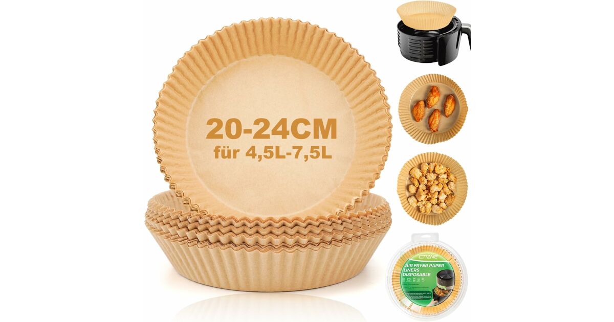 200x Wkłady Air Fryer Papier do Frytkownicy Beztłuszczowej- Pergaminowe ...