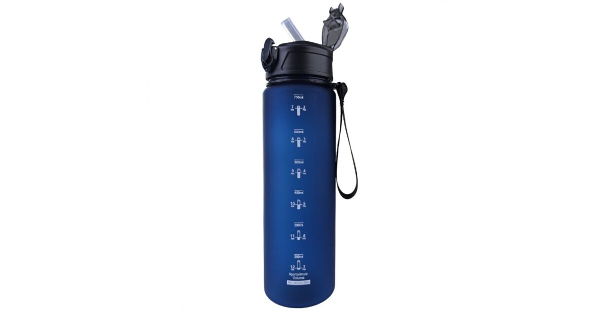 Športová fľaša na vodu 750ML matná tmavo modrá ECARLA SPORTS BD51 ...
