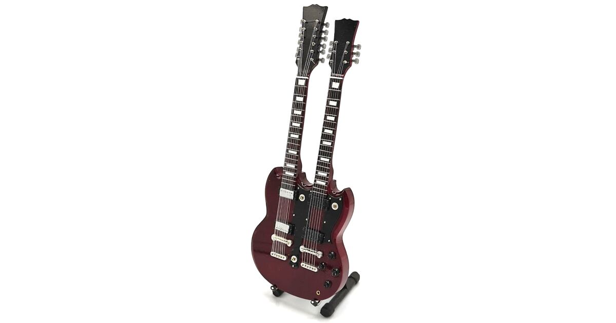 Mini-Gitarre Led Zeppelin - Jimmy Page - Doppelhals MGT-2059 | Pepita.com