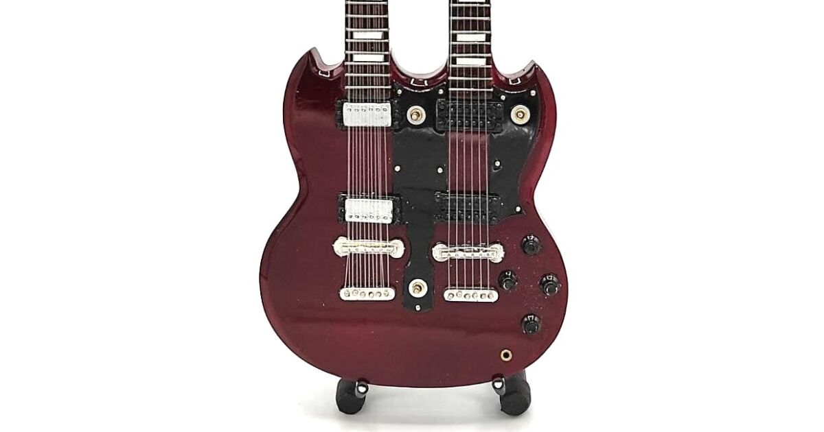 Mini-Gitarre Led Zeppelin - Jimmy Page - Doppelhals MGT-2059 | Pepita.com