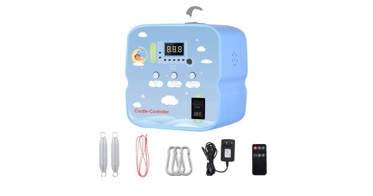 Electric Baby Swing, Remote Control, Adjustable Speed, Navy Blue ...