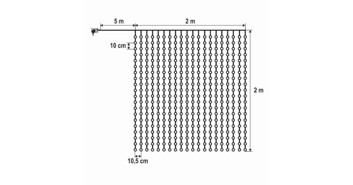 HOME KAF400DWW DOT LED-es fényfüggöny, 400 db melegfehér DOT LED, 2x2m ...