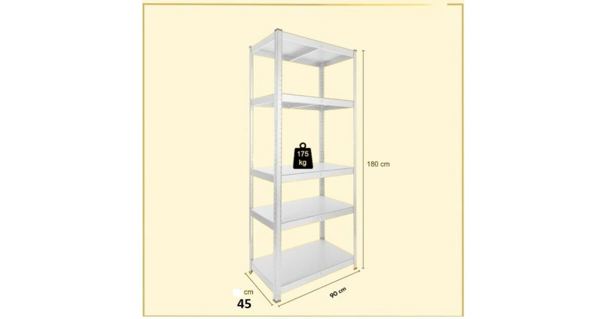 AVIMAX® - 2 DB - polcos szekrény, fém, 5 db MDF polc, 180x90x40 cm, 175 ...