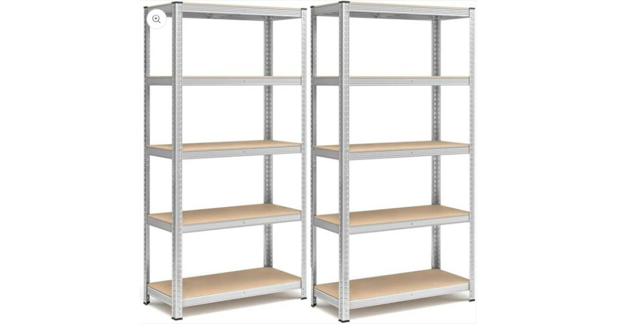 AVIMAX® - 2 DB - polcos szekrény, fém, 5 db MDF polc, 180x90x40 cm, 175 ...