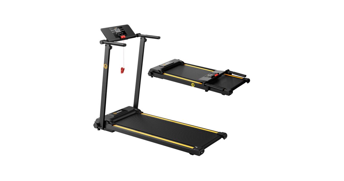 UREVO Foldi Mini foldable electric treadmill (black and orange ...