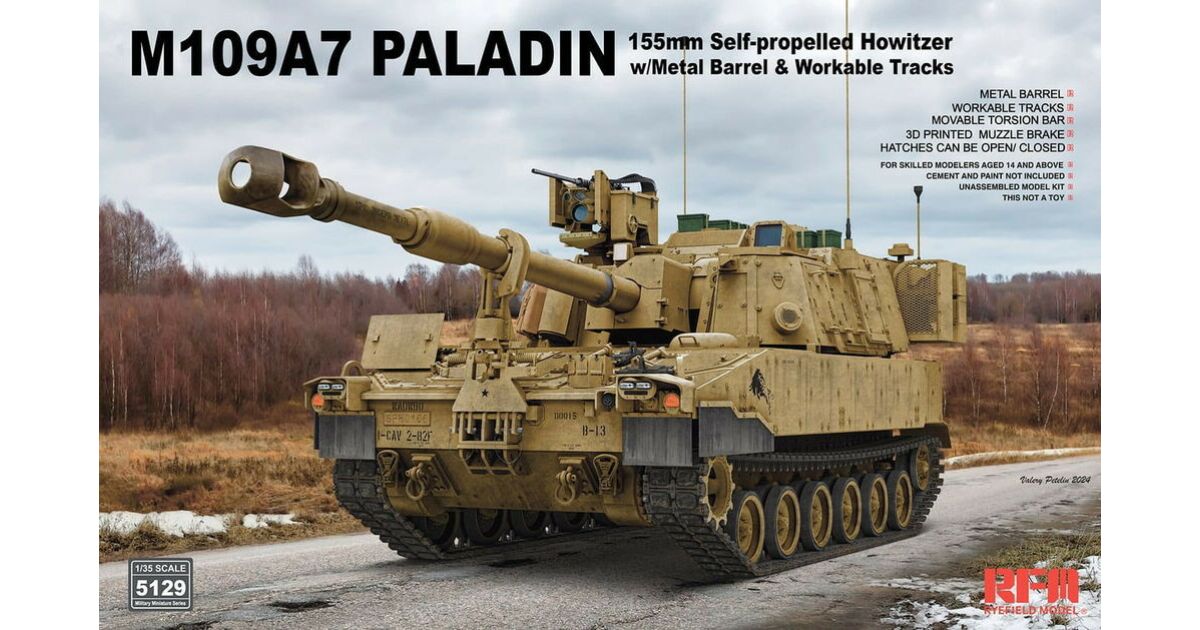 Rye Field Model M109A7 PALADIN 155 mm Self-Propelled Howitzer w ...