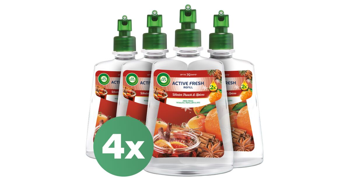 Air Wick Active Fresh Gyümölcsös téli puncs Utántöltő automata ...