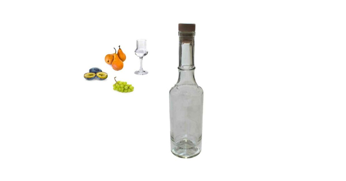 Sticlă de pálinkă cu motiv Matyó gravat, cu dop din plastic, 350 ml, 1 ...