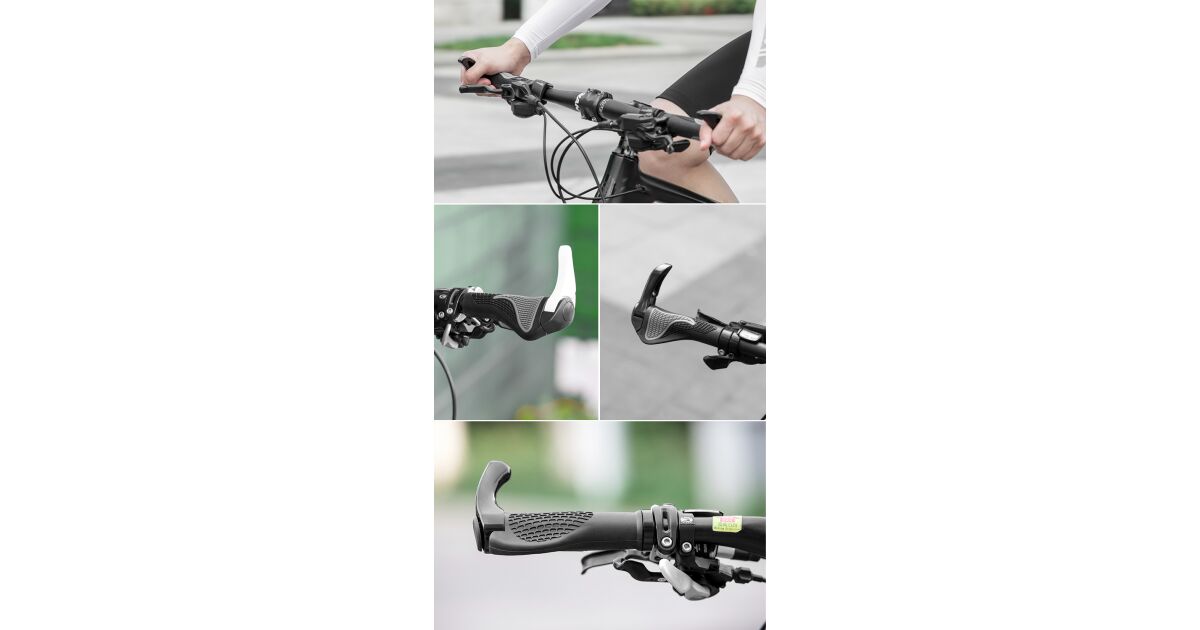 RockBros Zestaw gripów rączek rowerowych z rogami antypoślizgowe ...
