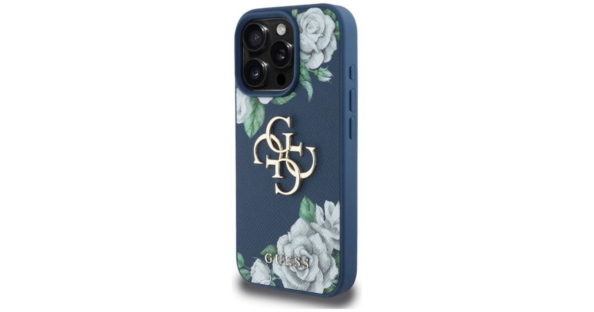 Guess Grained Roses Big 4G logós iPhone 16 Pro Max tok - kék | Pepita.hu