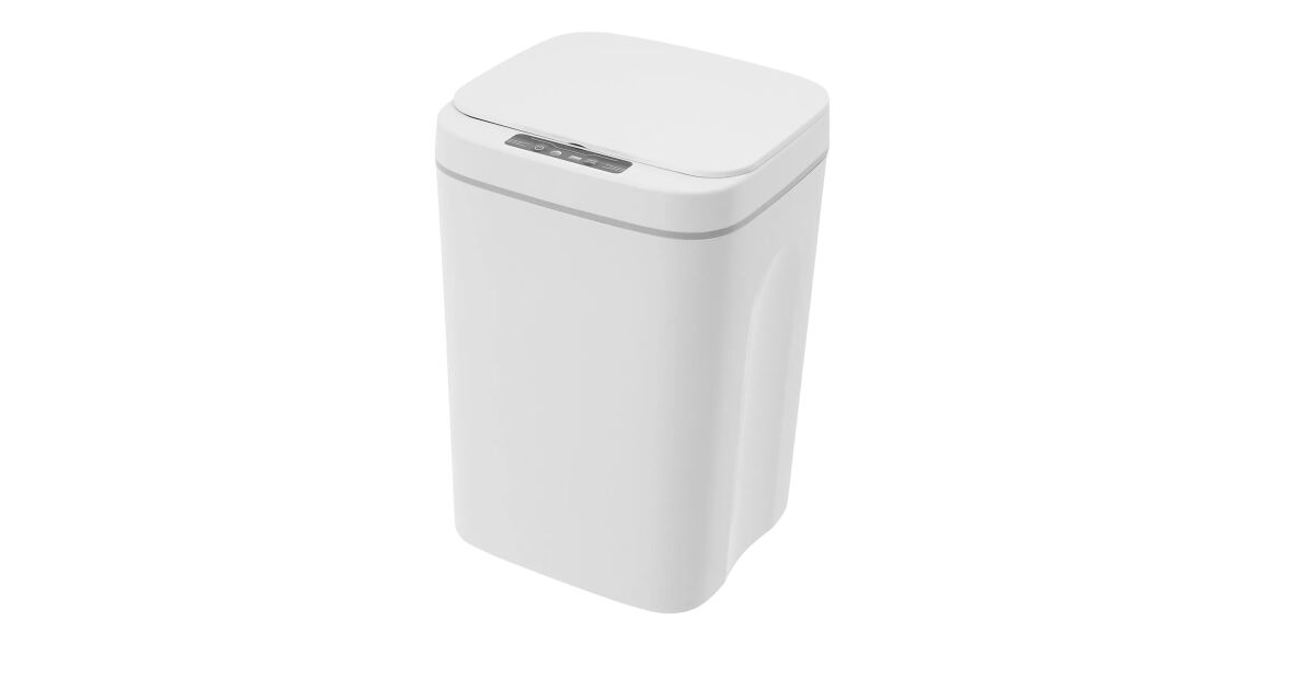 Coș de gunoi cu senzor, design rezistent la apă, ALB, 16L | Pepita.com
