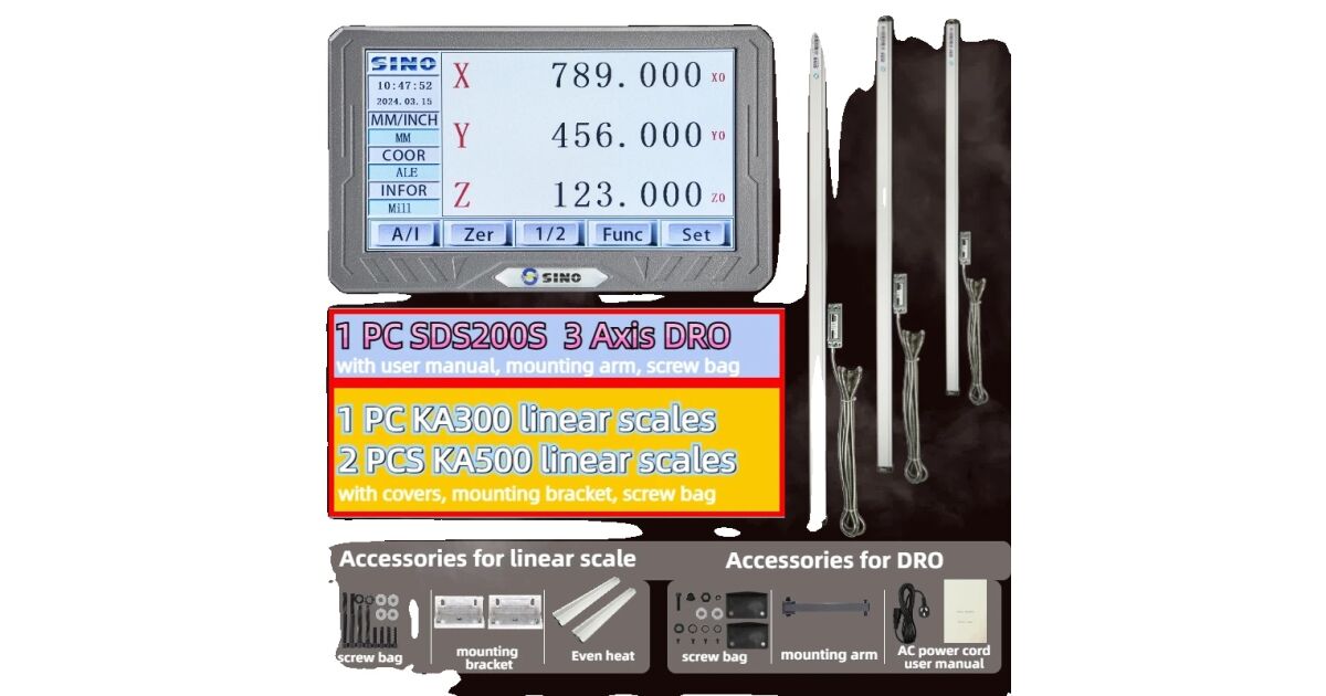 Kit de citire digitală de înaltă precizie, DRO cu 3 axe, rezoluție ...