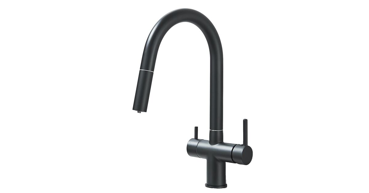KÃ¼chenarmatur mit ausziehbarer Brause, Doppelter Griff-Design, 360 ...