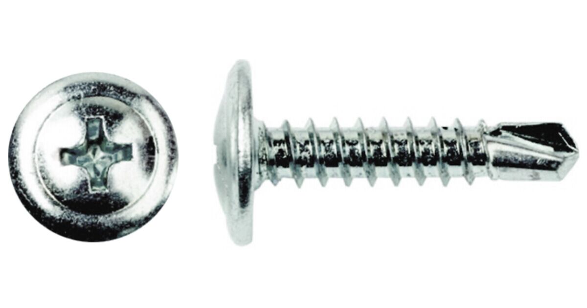 Surub Autoforant cu Cap Plat si Saiba P - Cantitate 100 4.2 mm 32 mm ...
