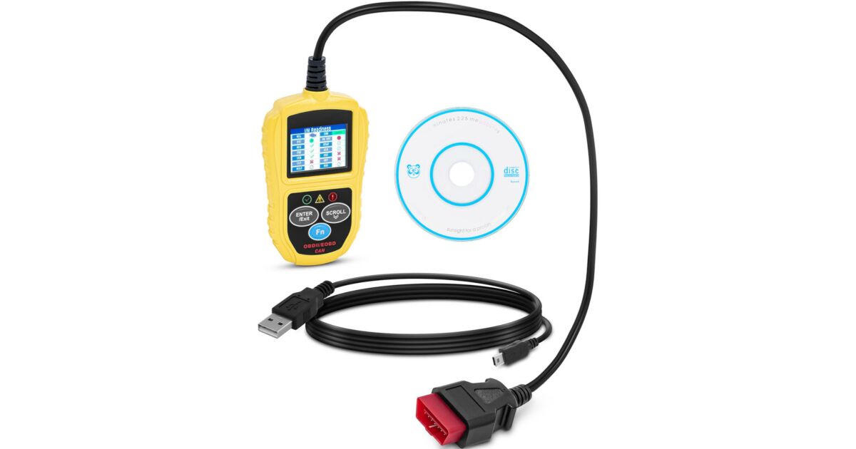 OBD2 8-18V autódiagnosztikai szkenner teszter VIN / ID / CVN / PCM ...