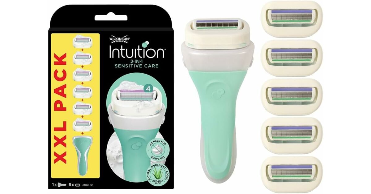 Комплект самобръсначки Wilkinson Intuition Sensitive Care с 6 пълнителя ...