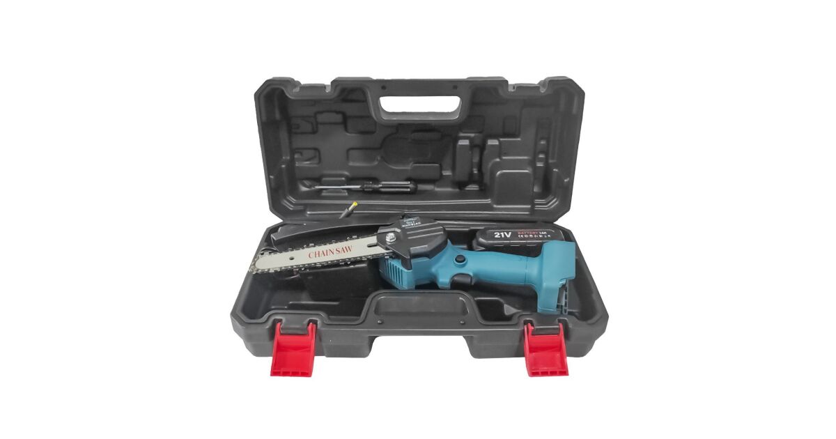 MINI REŤAZOVÁ PÍLA MUSTANG S 2 BATÉRIAMI, 550 W, 21 V, 1,5 AH, 18,5 CM ...