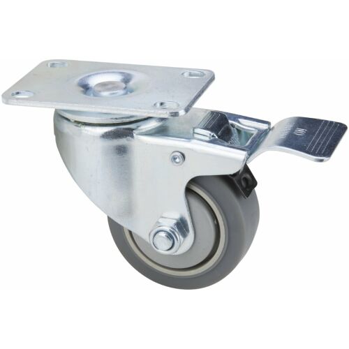 TPR GRI 1107 - 110 teherbírású forgókerék flanszával 100 x 31 mm fékkel | Pepita.hu