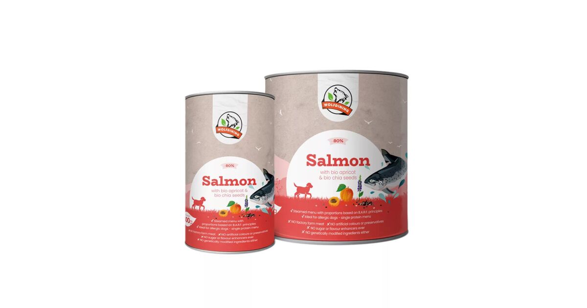 Farkaskonyha | Lazac – Párolt komplett menü kutyáknak 800 g | Pepita.hu
