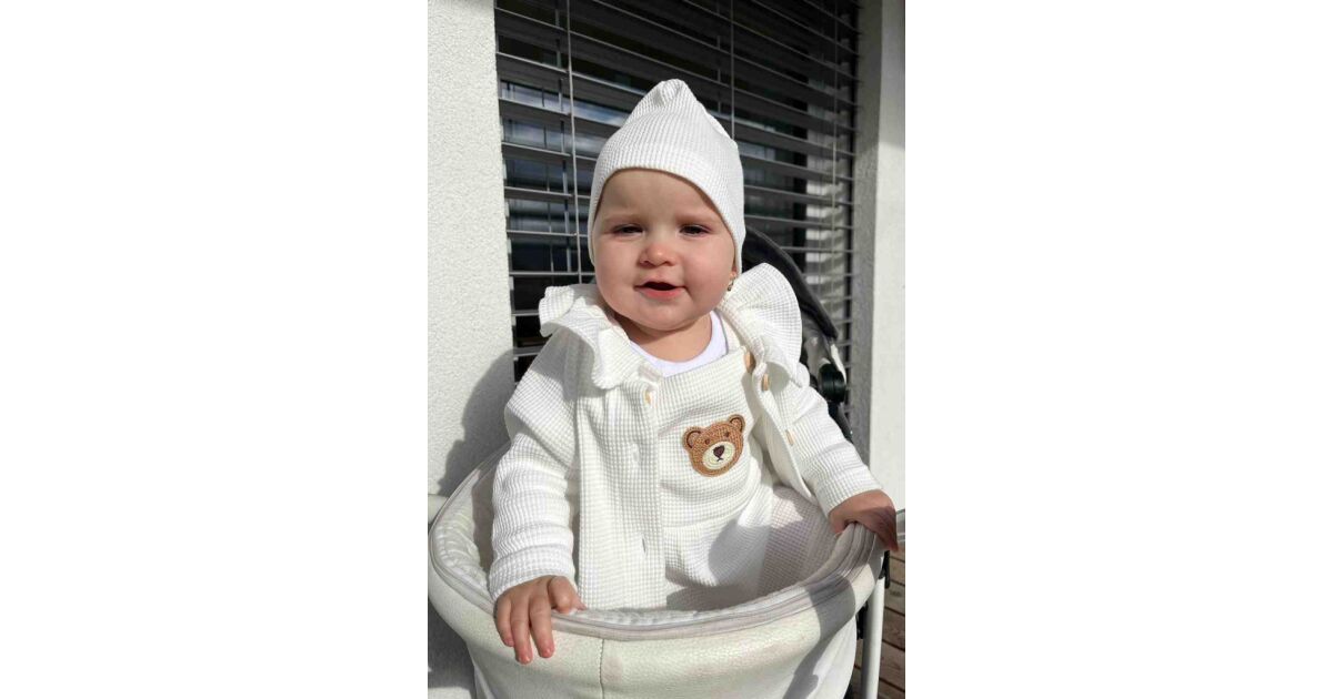 Baba kabátka gombokkal New Baby Laura Luxury clothing fehér | Pepita.hu