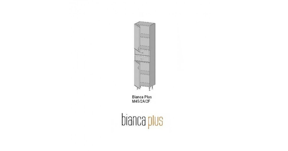 Bianca Plus 45 magas szekrény 2 ajtóval, 2 fiókkal, aida dió színben ...