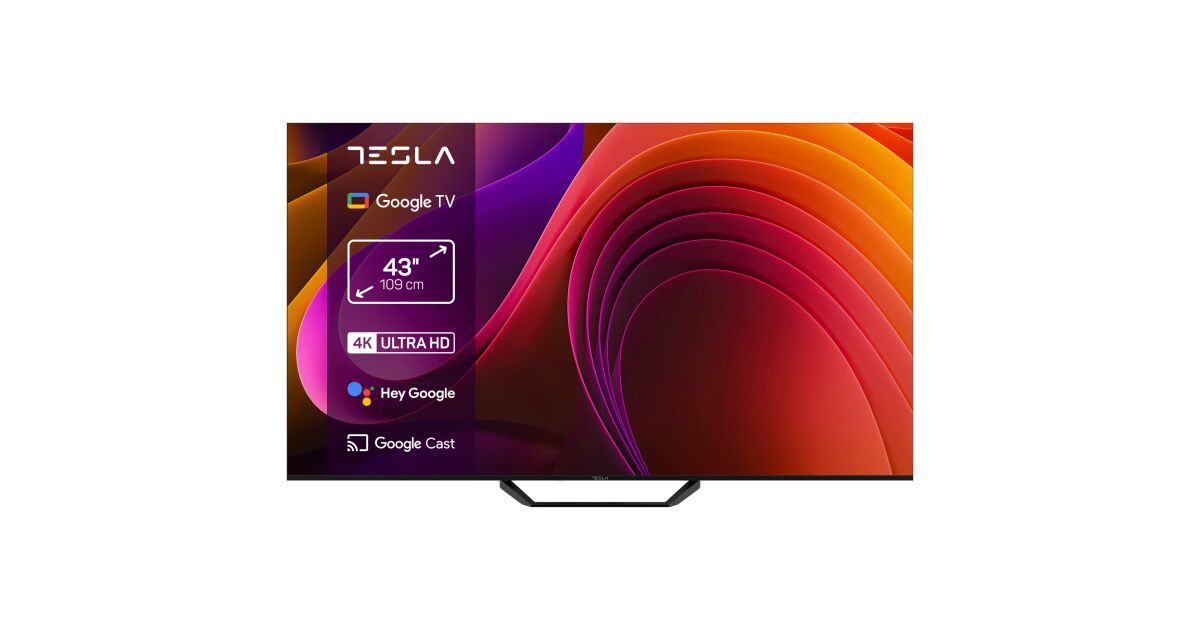 Tesla LED 43E655BUS TV, 109 cm, Smart Google TV, 4K Ultra HD, F ...