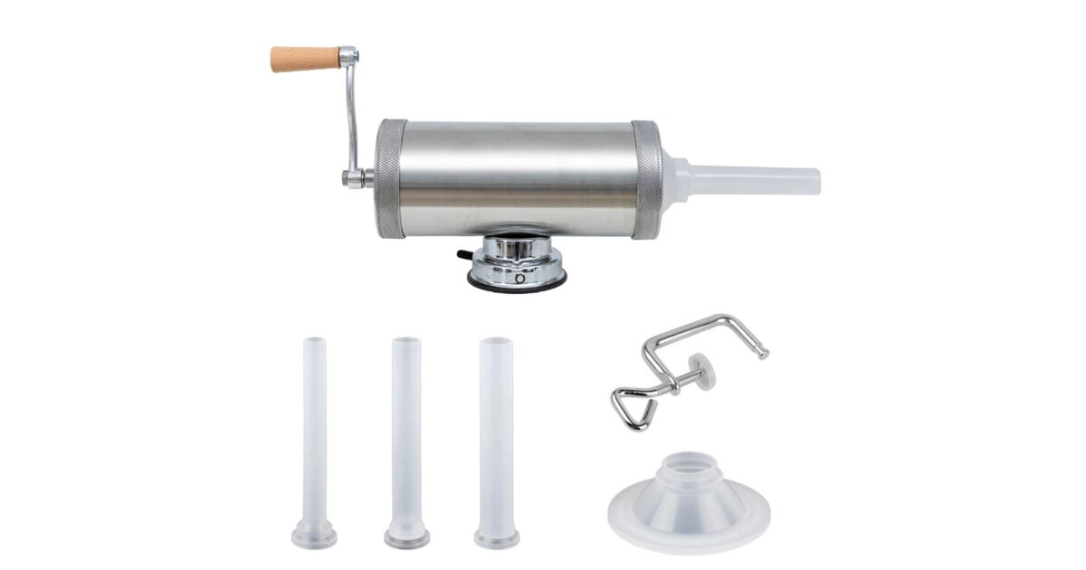 Aparat de umplut carnati DDT- VANES, Orizontal, Inox, Capacitate 3 kg ...