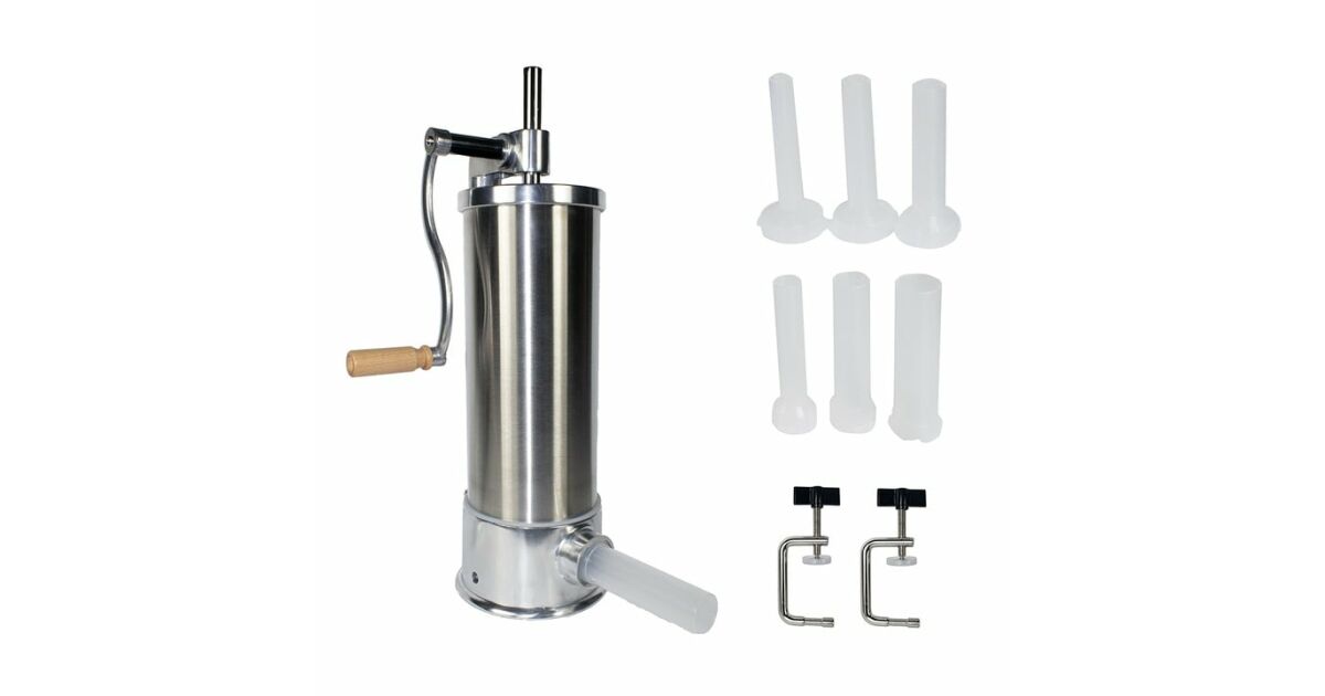Aparat de umplut carnati 6Kg DDT VANES, 6 palnii incluse, inox ...