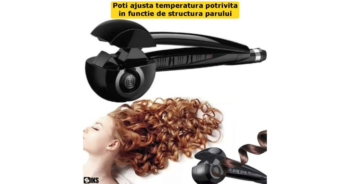 Ondulator De Par Automat SIKS, Profesional, Invelis Ceramic, 3 Trepte ...