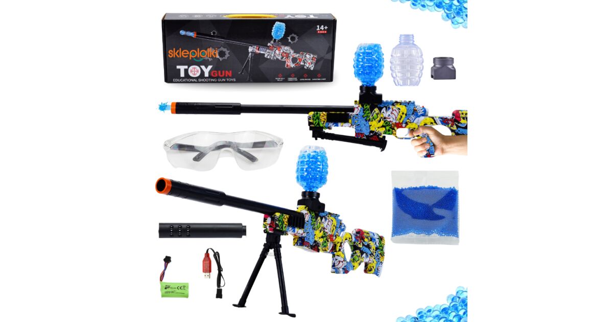 SET PUȘCĂ AUTOMATĂ CU BILUȚE DE GEL DE APĂ PISTOL ELECTRIC AUTOMAT ...