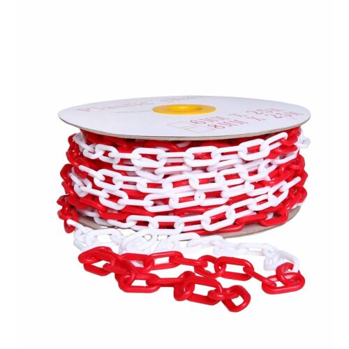 Czerwono-biały łańcuch plastikowy – 1 m, grubość 8 mm | Pepita.com