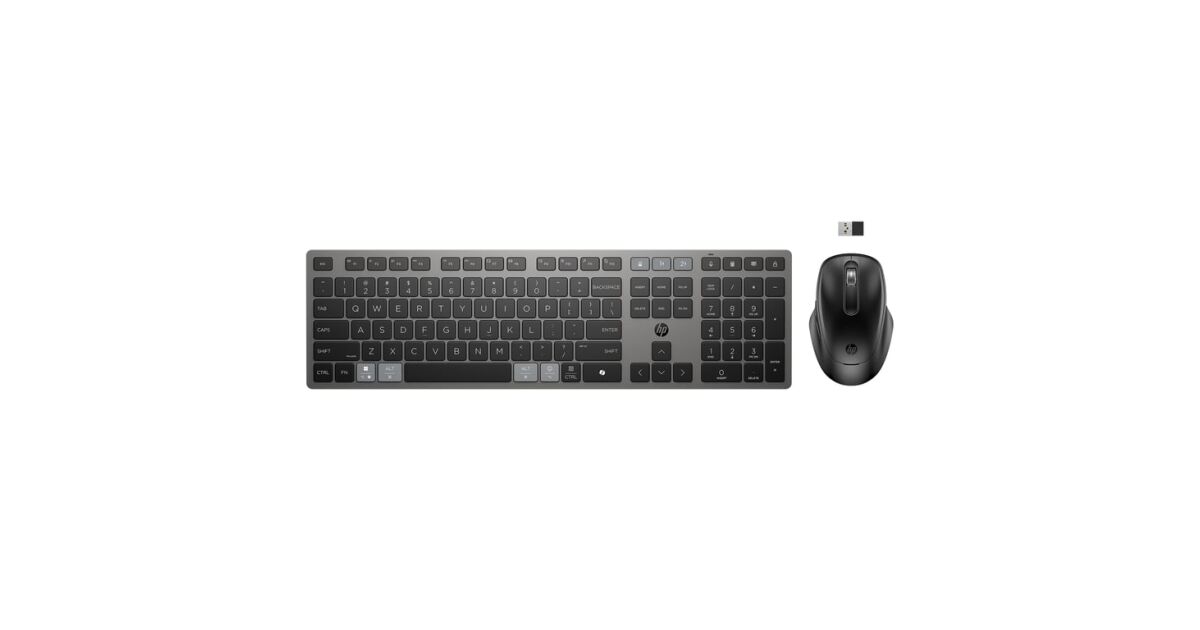 HP 725 Multi-Device Rechargeable Wireless Keyboard and Mouse Combo ...