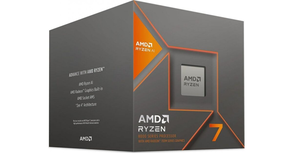 AMD RYZEN 7 8700G processzor, 8 magos, 5.1GHz-ig, 24MB cache, 65W, AMD ...