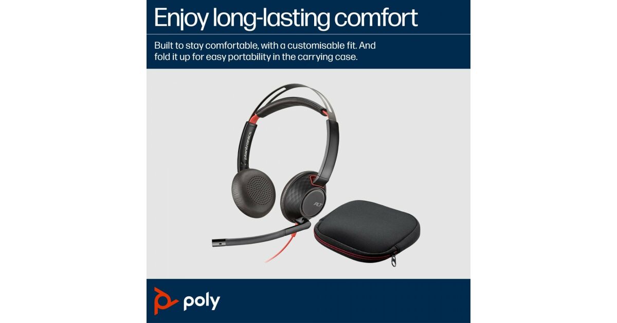 HP POLY Blackwire 5220 Stereo USB-C Headset +3.5mm Plug +USB | Pepita.com