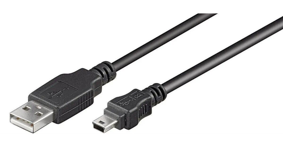 USB MicroConnect USB-A - miniUSB kábel 5 m Fekete (USBAMB55) | Pepita.hu
