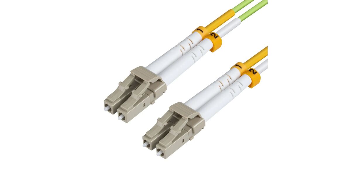MicroConnect LC/UPC-LC/UPC 3m OM5 MM Duplex LSZH OD: 2mm, 0.2dB Lime ...