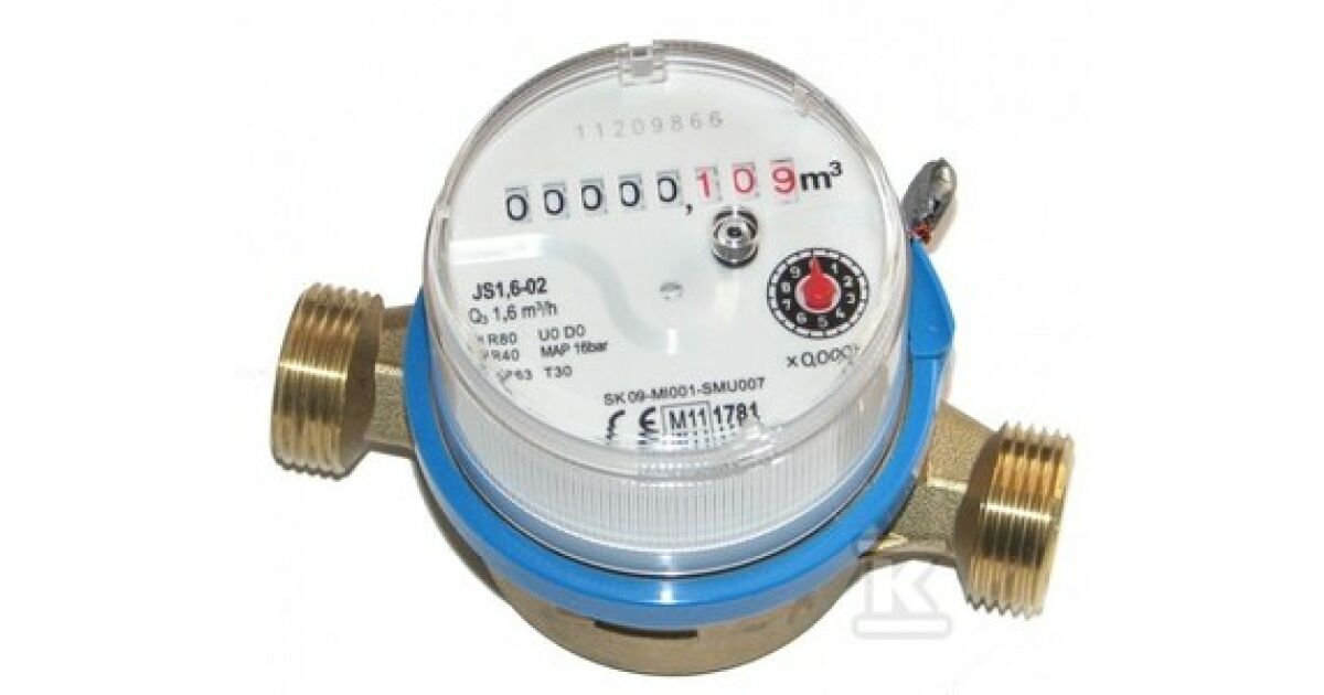 CONTOR DE APĂ JS1,6 L-STD, R80, DN15, ZW | Pepita.com