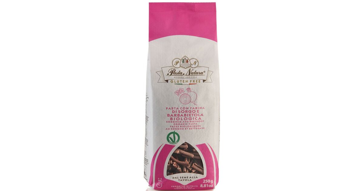 Paste din faina de sorg cu sfecla rosie bio fara gluten, 250g Pasta ...