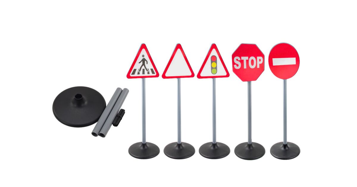 Set de avertizare Indicatoare rutiere educative 5 buc 70cm | Pepita.com